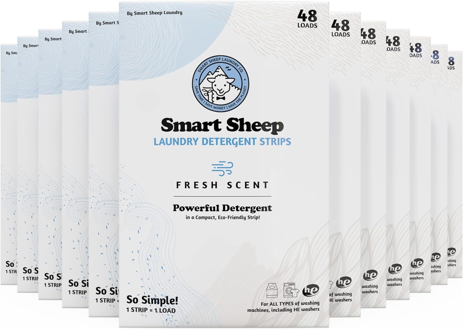 Smart Sheep - Laundry Strips- 480 loads 10 PACK- Laundry Detergent Strips - Detergent Strips for ...