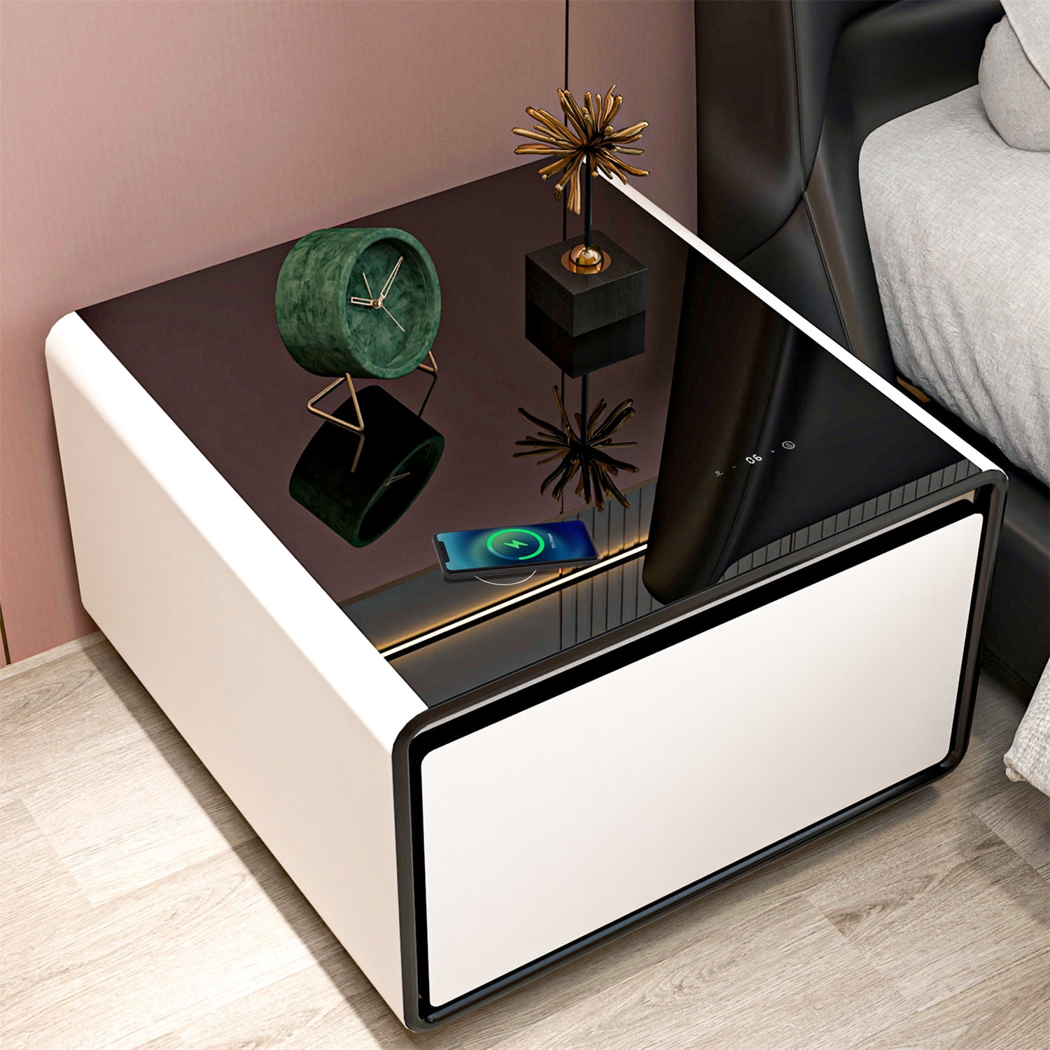Smart Side Table with Built-in Fridge, Smart Coffee Table Nightstand ...