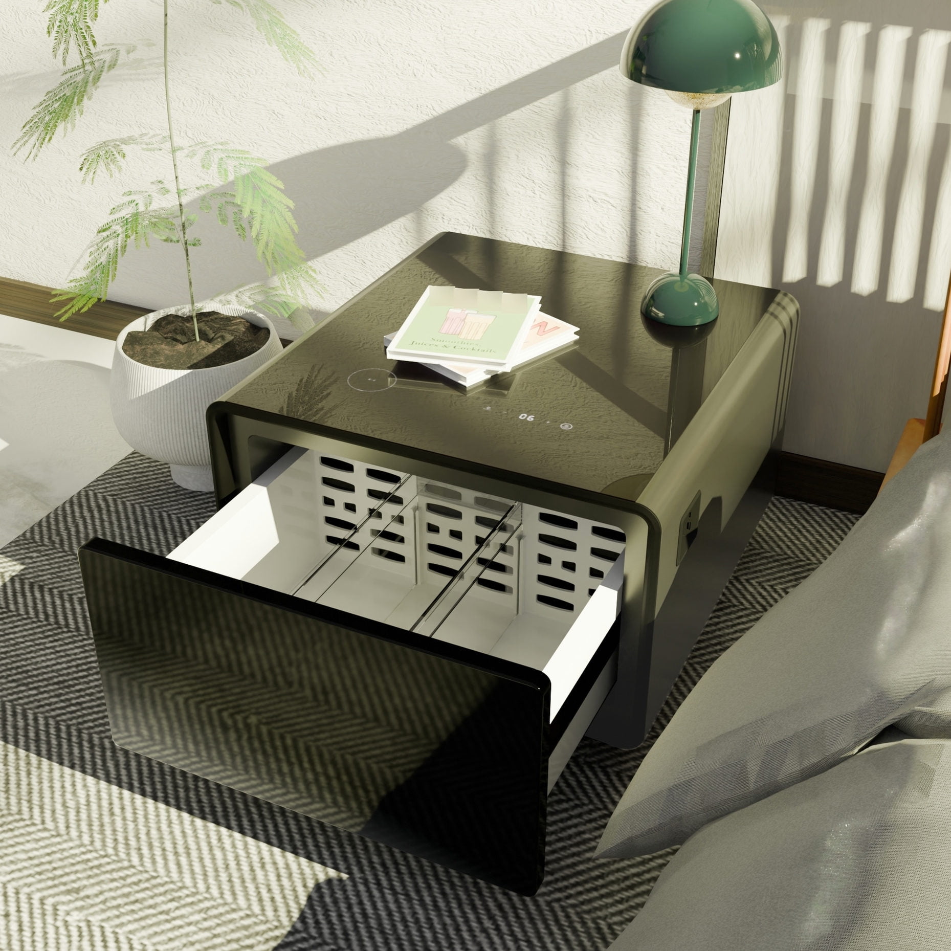 Smart Side Table with Induction Light+Touch-Sensitive Panel”-“Night Use ...