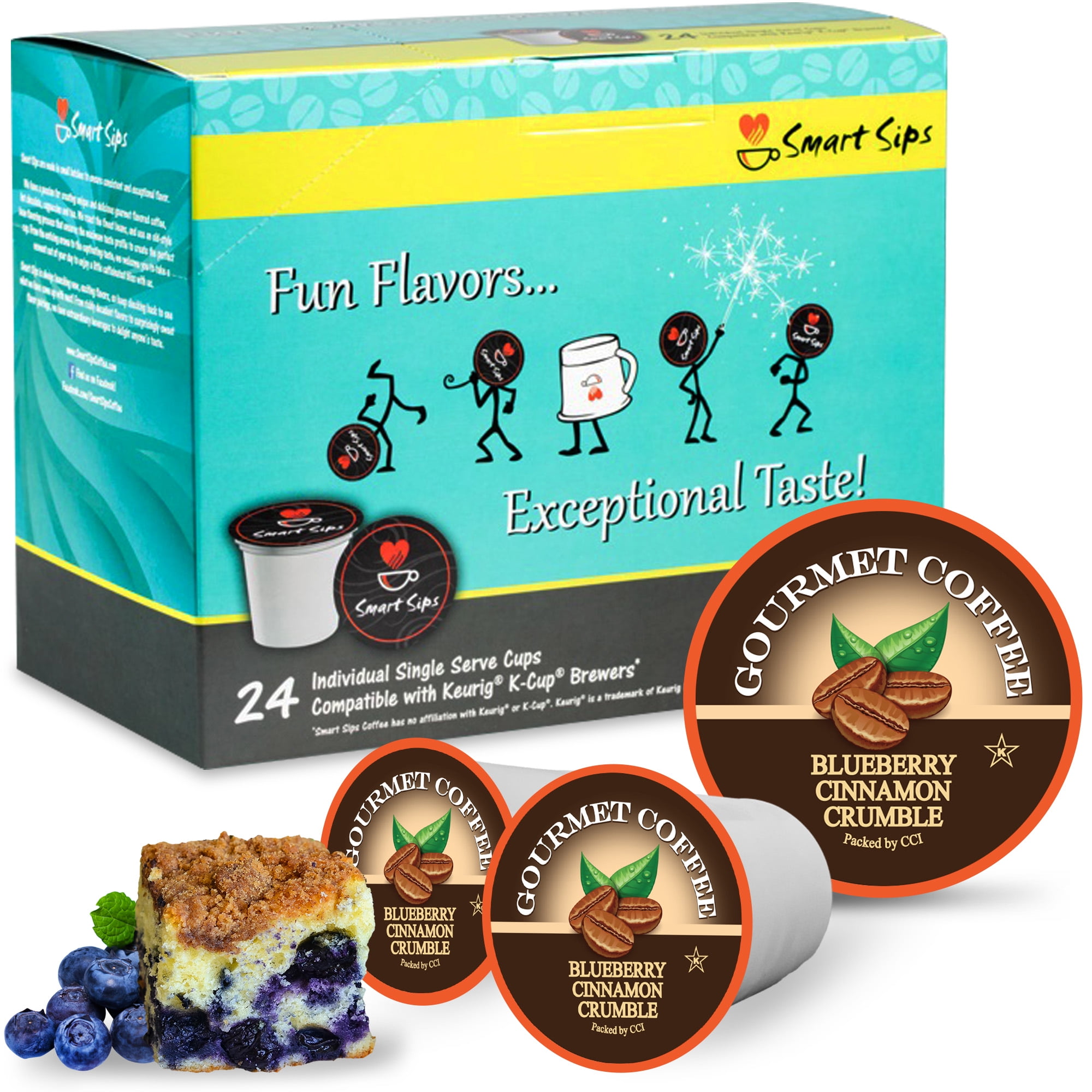 Smart Sips Coffee, Blueberry Cinnamon Crumble Coffee, Medium Roast ...
