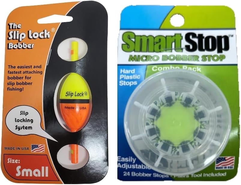 Clearly Outdoors Slip Lock Bobber & Stop Combo, Small, Micro Stop ...