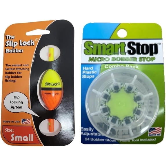 Clearly Outdoors Slip Lock Bobber & Stop Combo, Small, Micro Stop ...