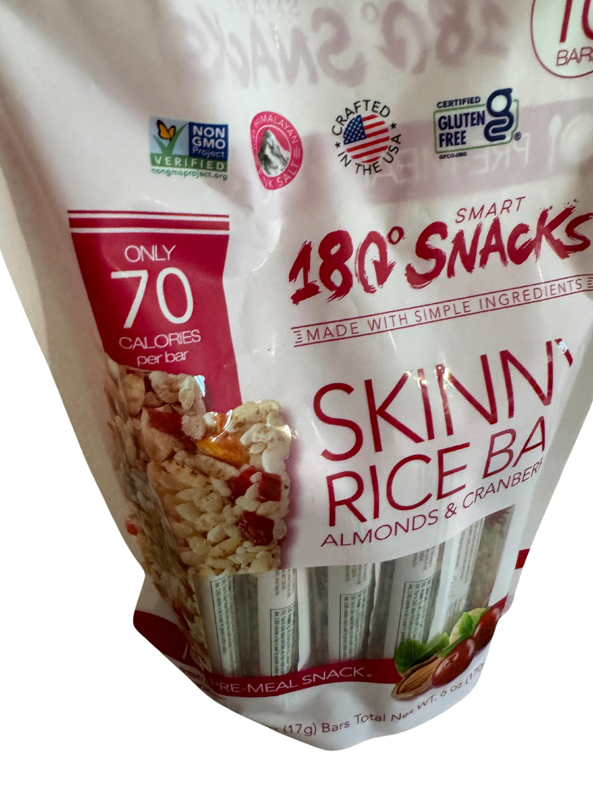 Smart Snacks Skinny Rice TMA2 Bar, Almonds & Cranberries, 6 Oz, 10 Count - Walmart.com