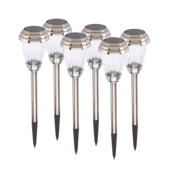 Smart Solar Charleston Solar LED Garden Path Lights, Pewter, Stainless ...