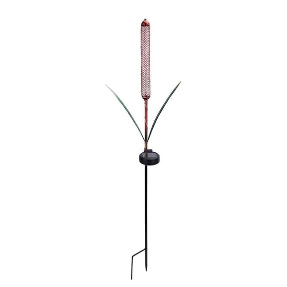 Smart Solar Decor Outside: Unique Metal Cattail Garden Light, Multi ...