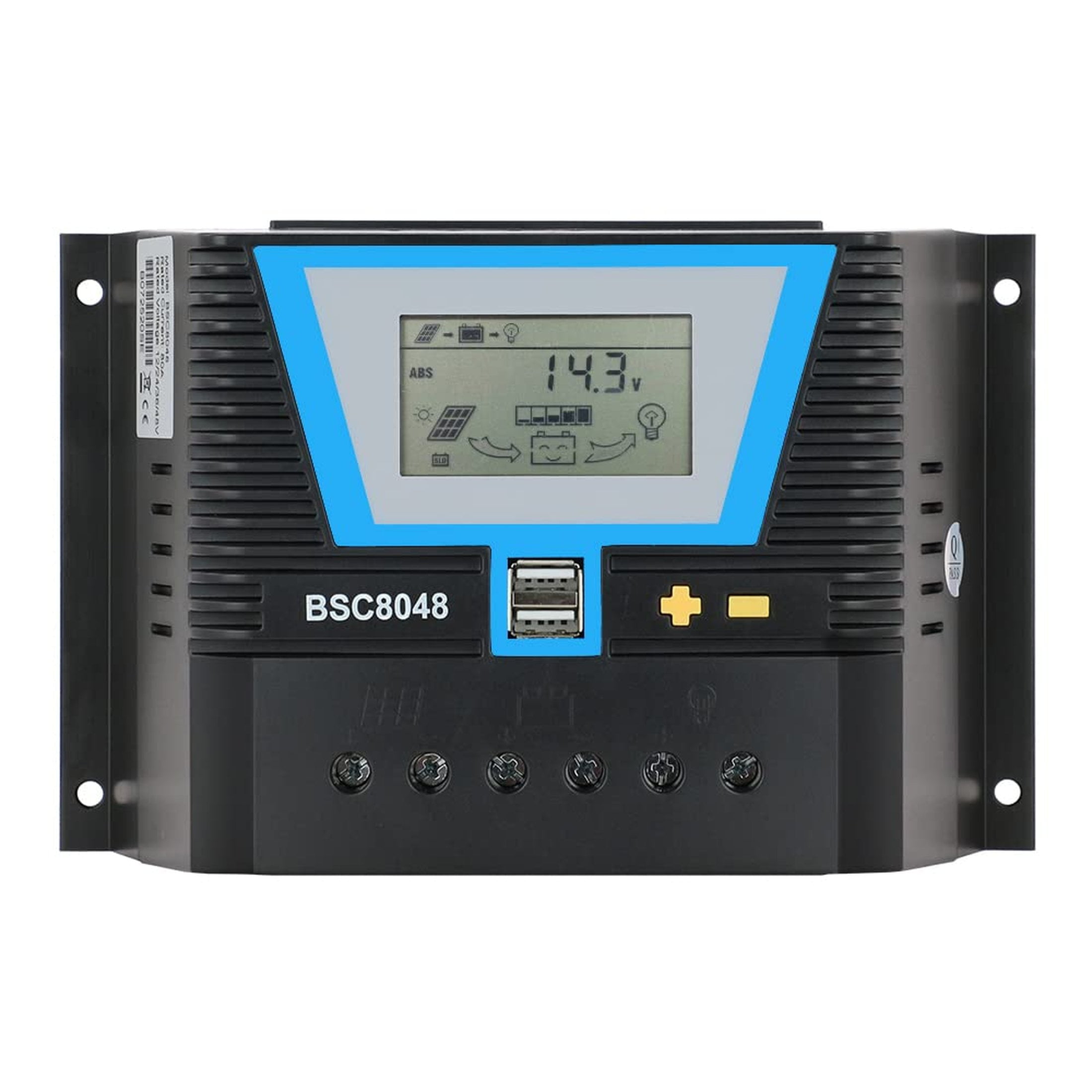 Smart Solar Charge Controller with LCD Display and Dual USB Output ...