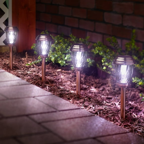 Smart Solar, Solar Pathway Lights, 6 Pack, Copper Finish - Walmart.com