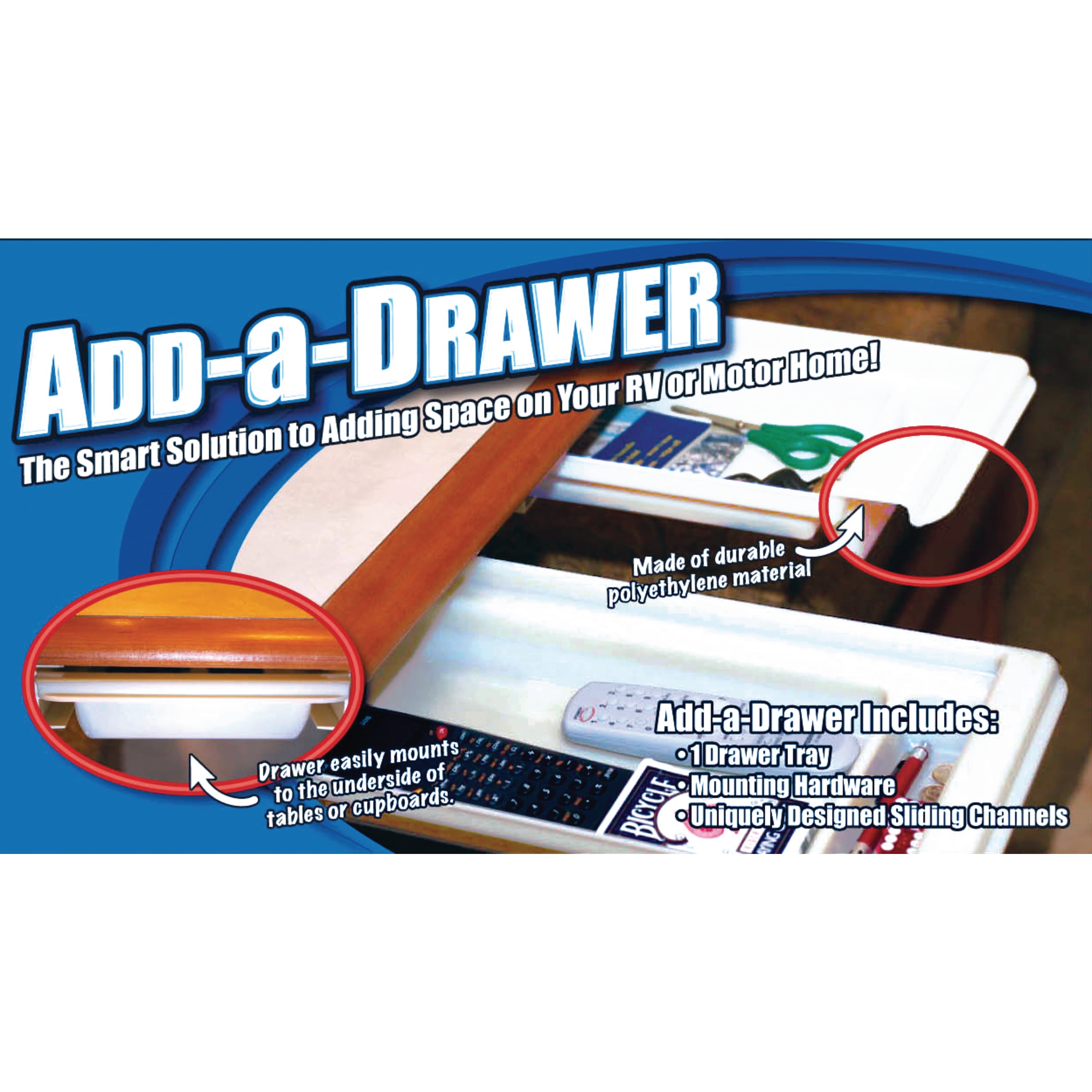 Smart Solutions, 17" x 8" x 2" Drawer Tray with Pull Handle and Self ...