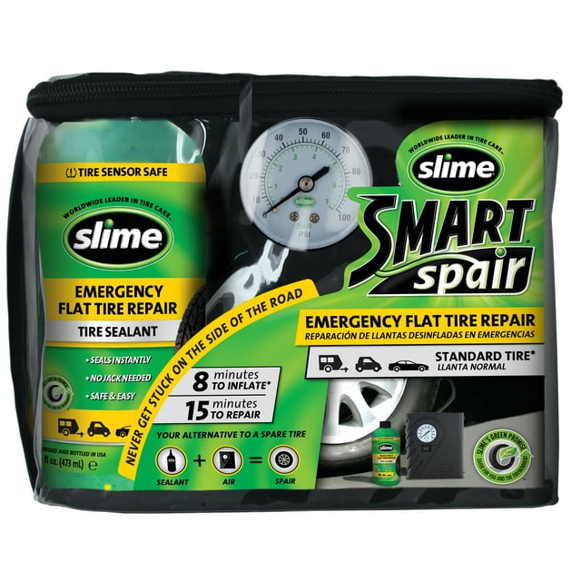 Slime Smart Spair Car Flat Tyre Emergency Repair Kit with 16oz Sealant ...
