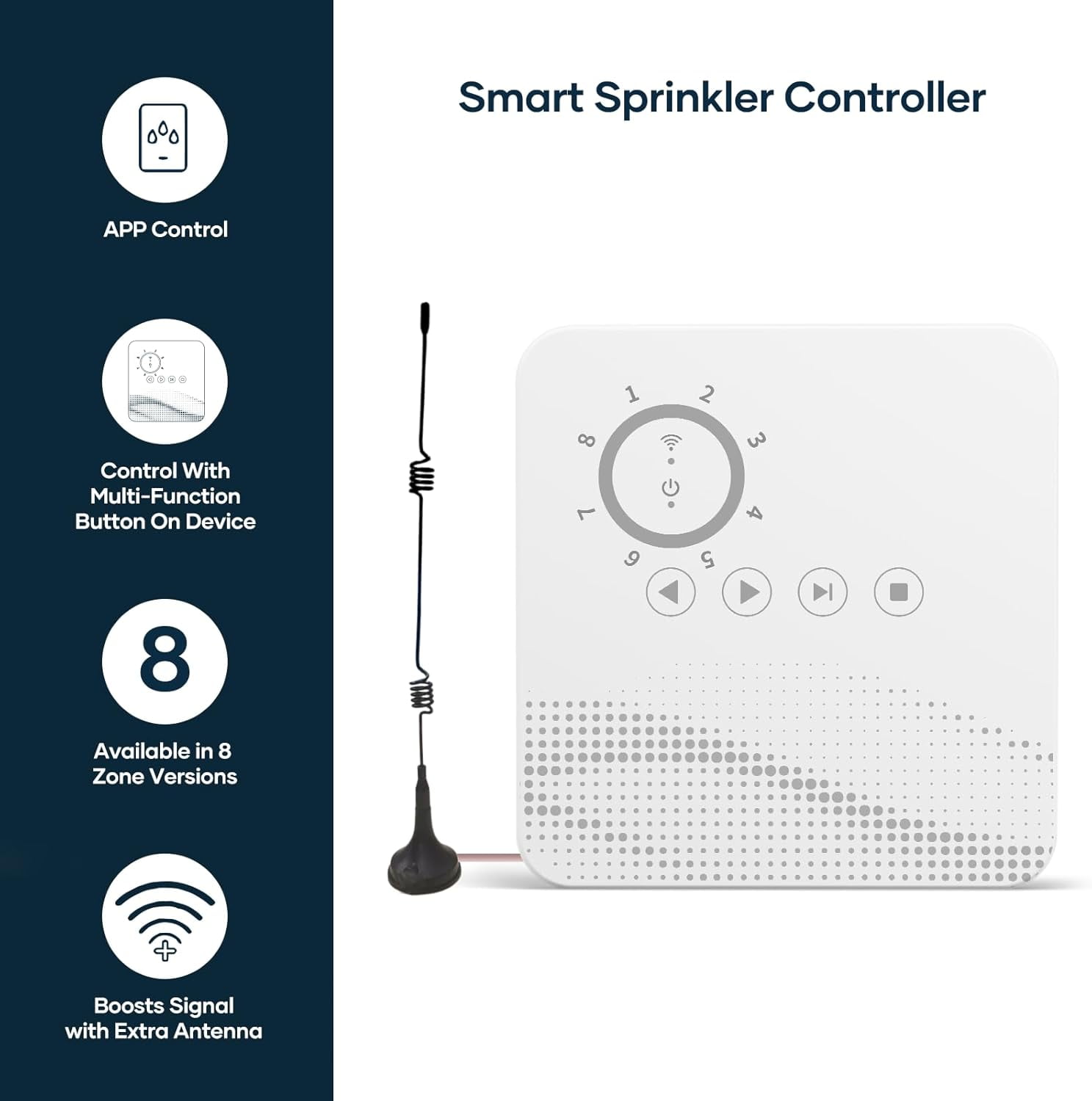 Smart Sprinkler Controller, 8-Zone Indoor WiFi Irrigation Controller ...