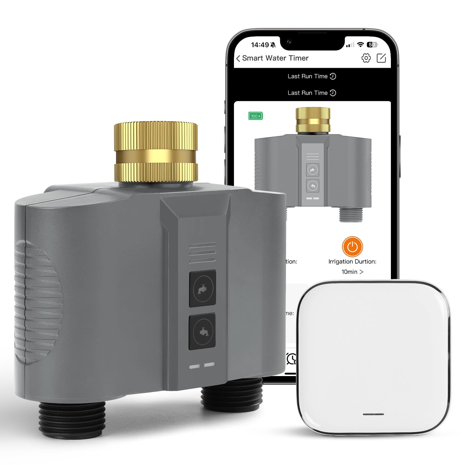 Smart Sprinkler Timer 2 Zone, WiFi Water Timer for Garden Hose, Brass ...