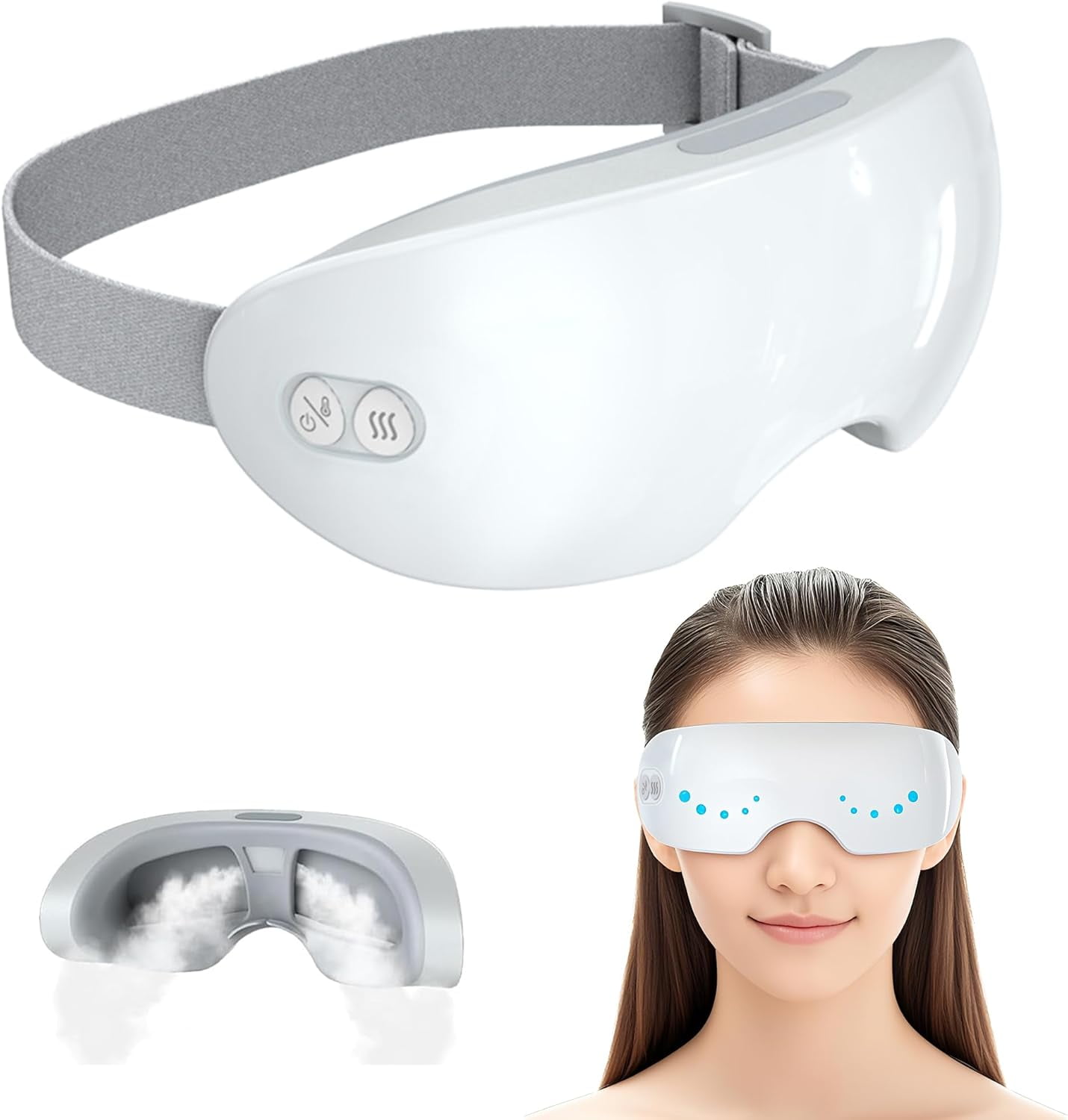 Smart Steam Therapy Eye Mask with Heat Compress – 2 Levels Adjustable ...