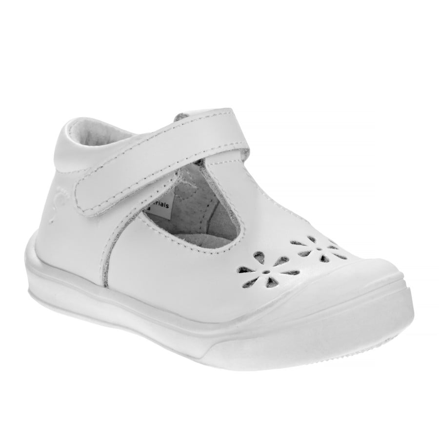 Smart Step T- Strap Style Girls Shoes - White, 8 - Walmart.com