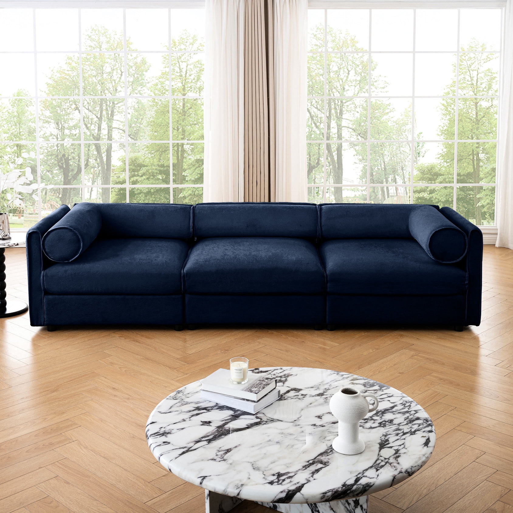 Smart Storage Compartments + Blue Color - Living Room Decor ...