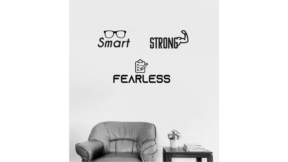 Smart. Strong. Fearless. Icons - Self Growth Inspirational Motivational ...