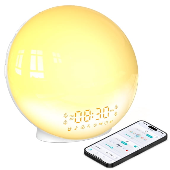 Smart Sunrise Alarm Clock with No Signup APP Control & Wake-Up Light, 4 ...