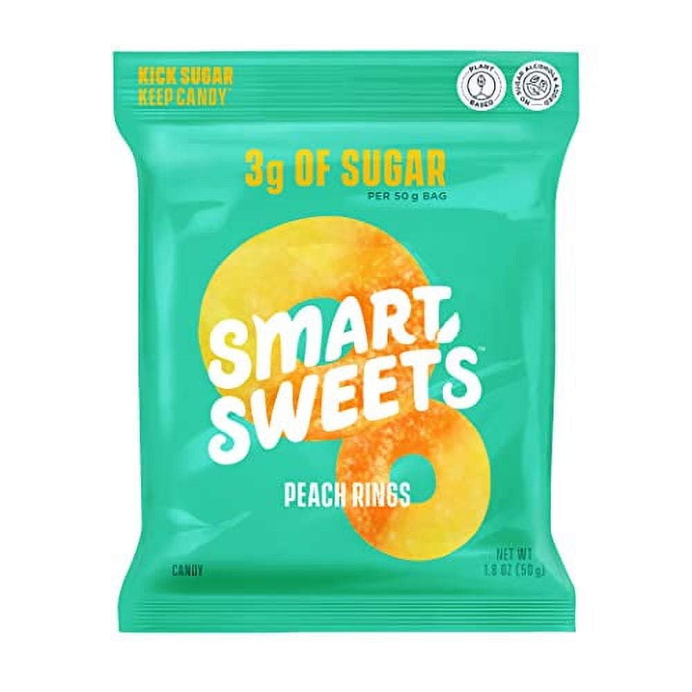 Smart Sweets Peach Rings, Sour Candy with Low Sugar (3g), Low Calorie ...
