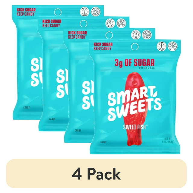 (4 pack) Smart Sweets Sweet Fish Gummy Candy, 1.8 oz Bag - Walmart.com