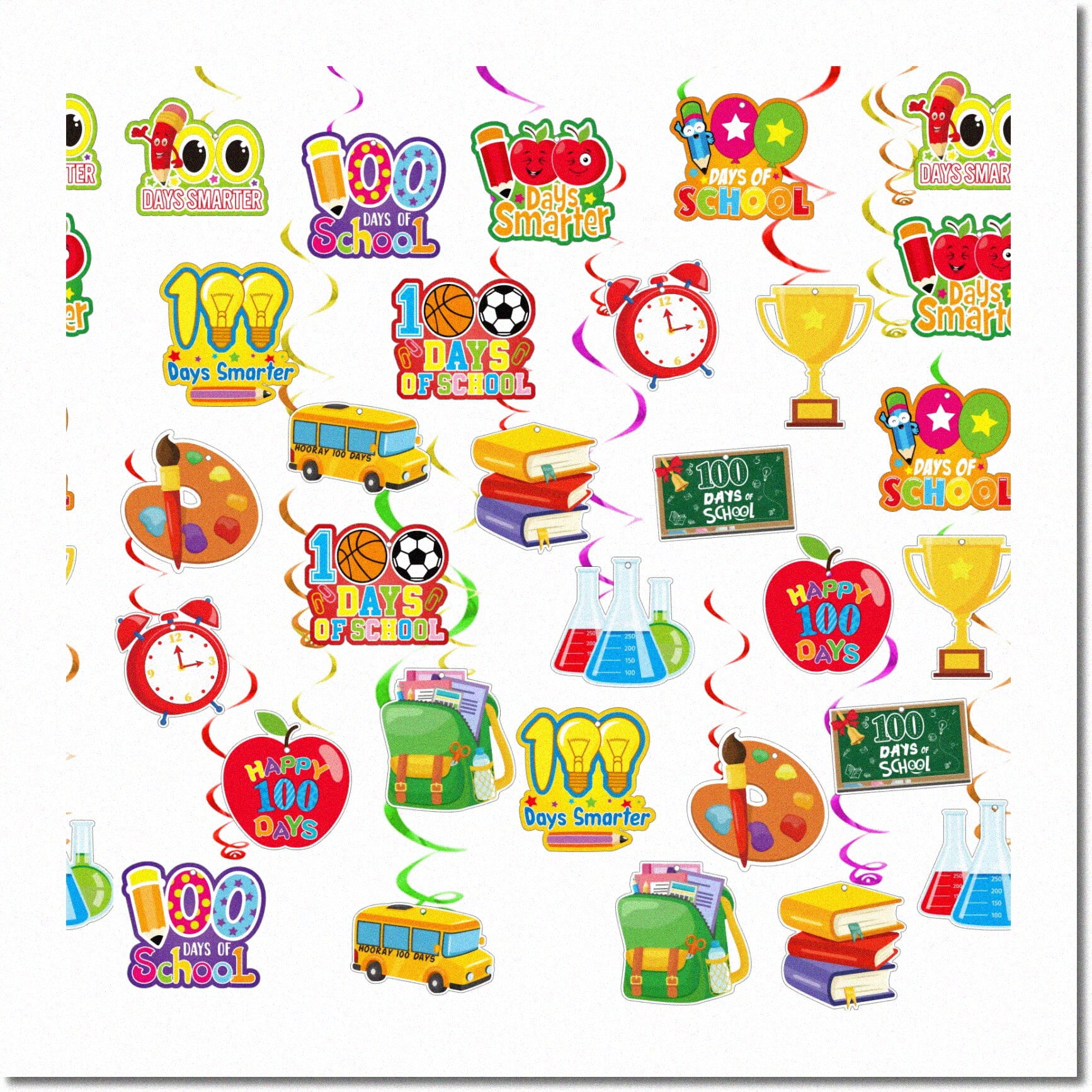 Smart Swirls: 100 Days of School Hanging Decor - Celebrate 100th Day ...