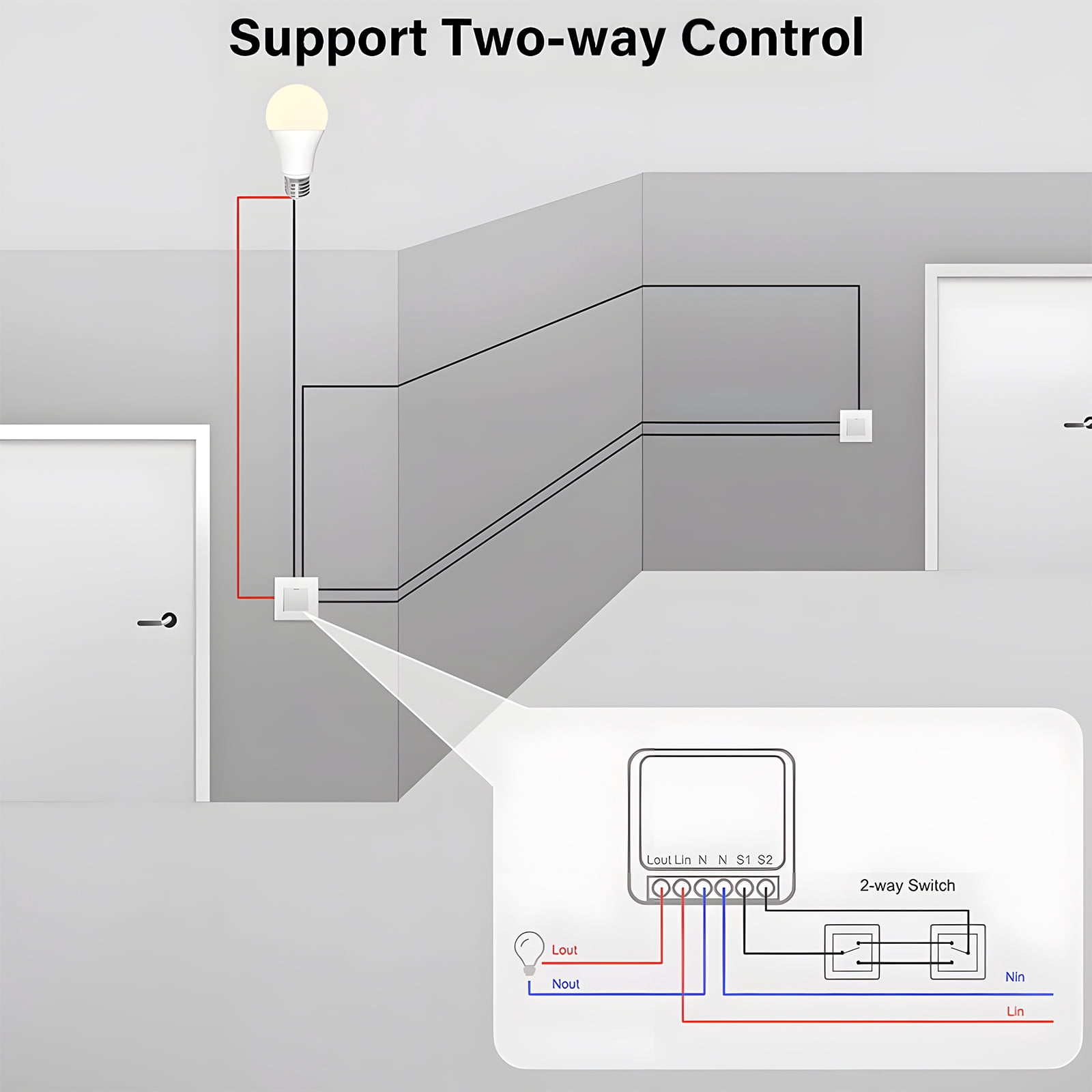 Smart Switch 16a On Off Wall Switch 16a Diy Switch Voice 2 Way 1 2 Way