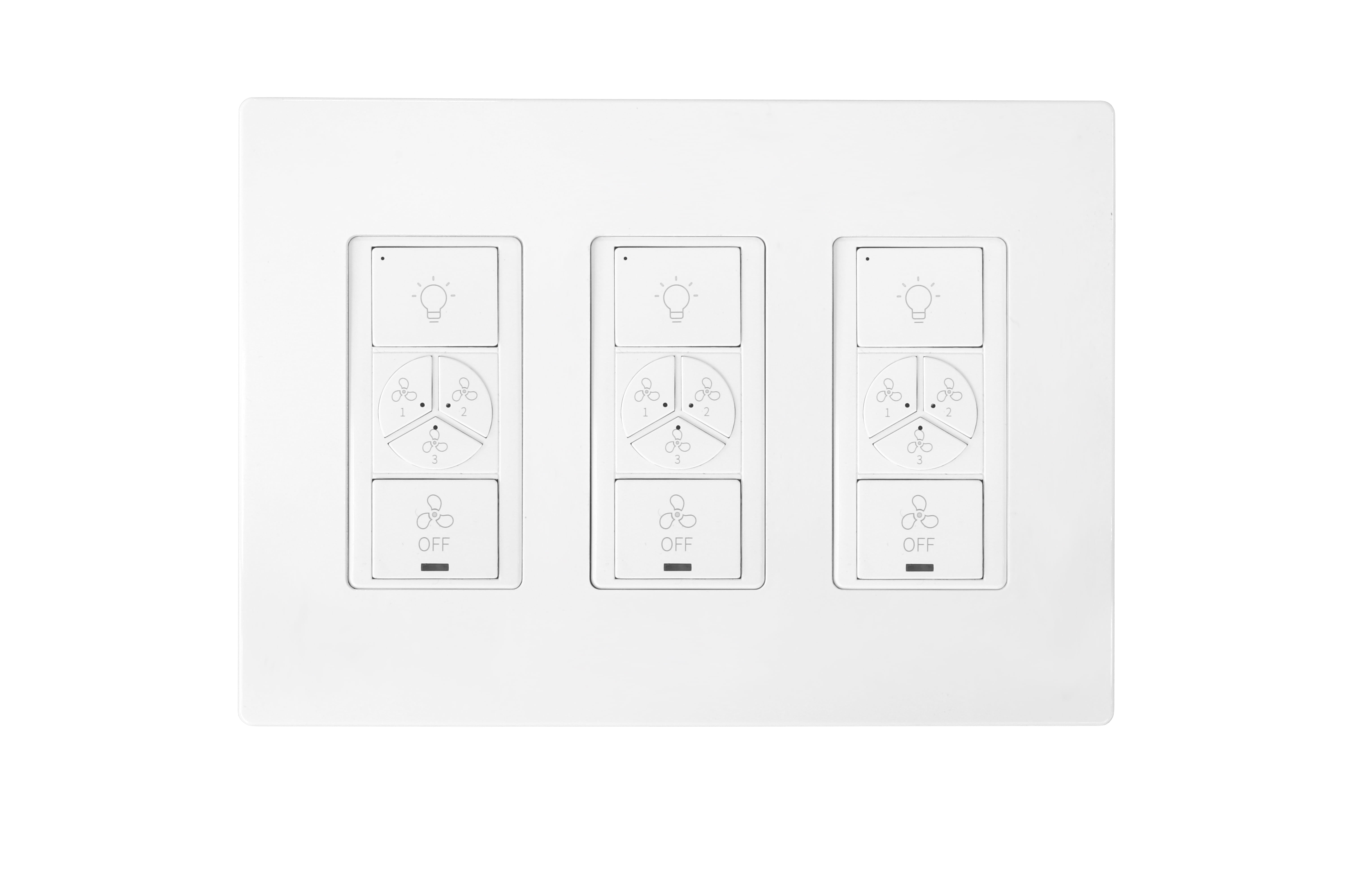 Smart Switch, 2 in 1 Fan Speed Control and Light On/Off Switch, 3 Gang ...