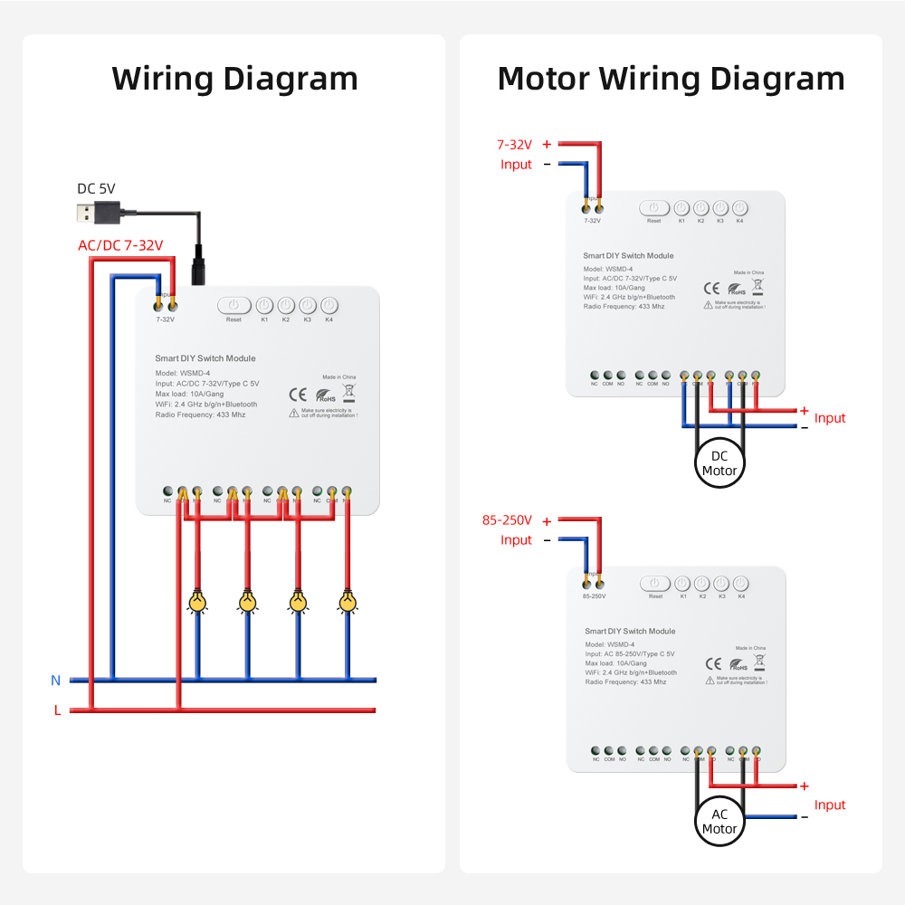 Smart Switch,4 Channel With Mobile Voice And Remote 4 By With Wifi ...