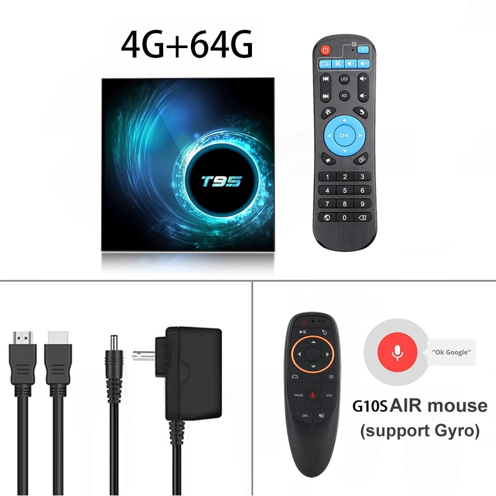 Smart TV Box 2024 T95 Plus HD 6K Android 10 Allwinner H616 4GB 64GB ...