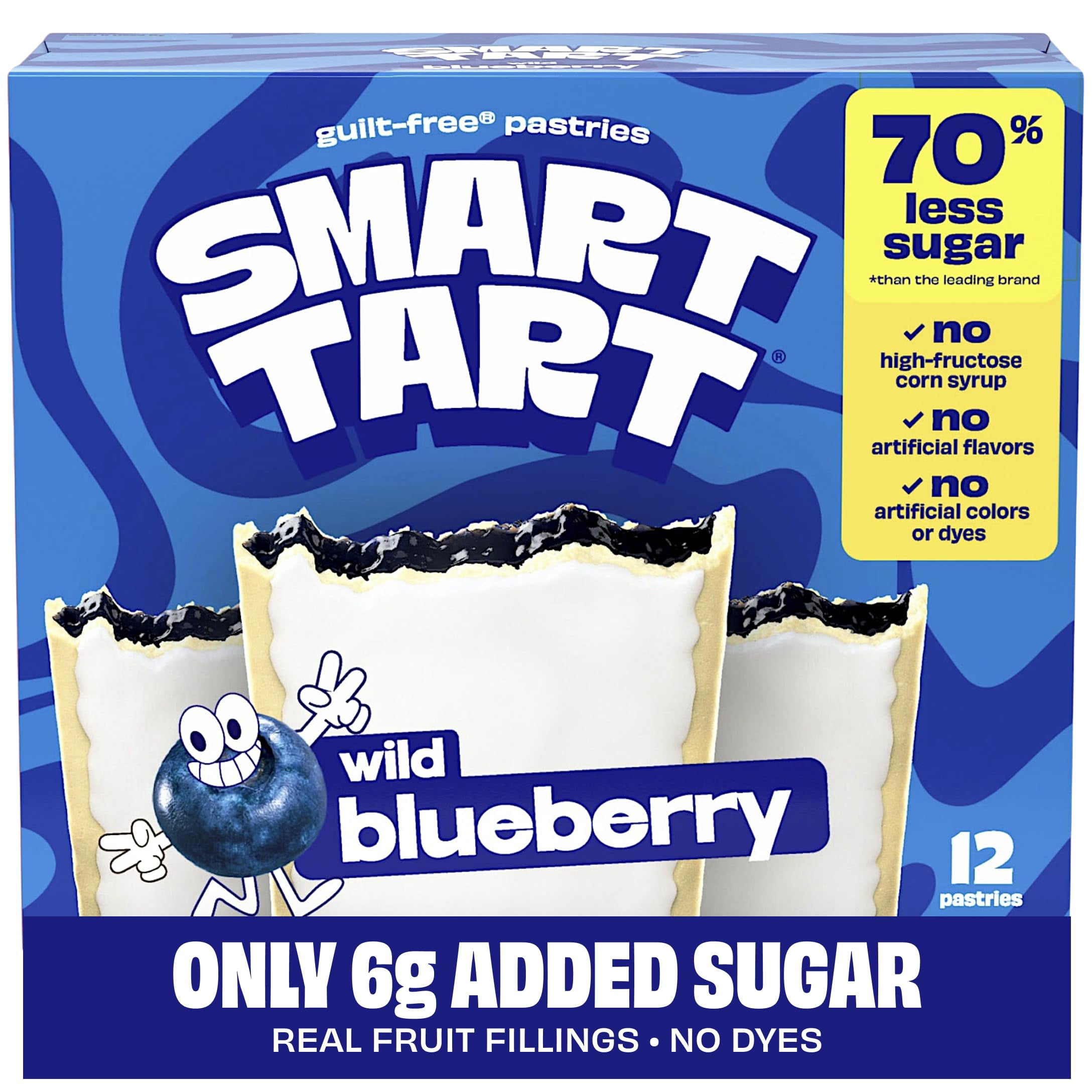 Smart Tart Toaster Pastries SAF21 Wild Blueberry - Low Sugar Snacks ...