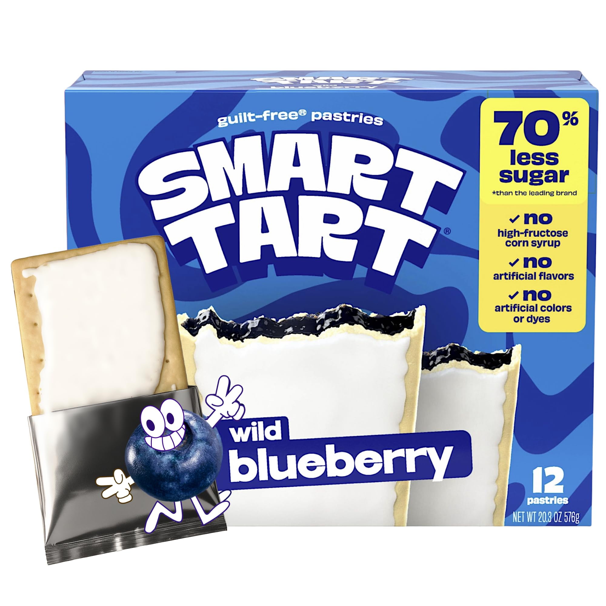 Smart Tart Toaster Pastries SSF20 - No Artificial Colors or Flavors, 70% Less Sugar, Healthy ...