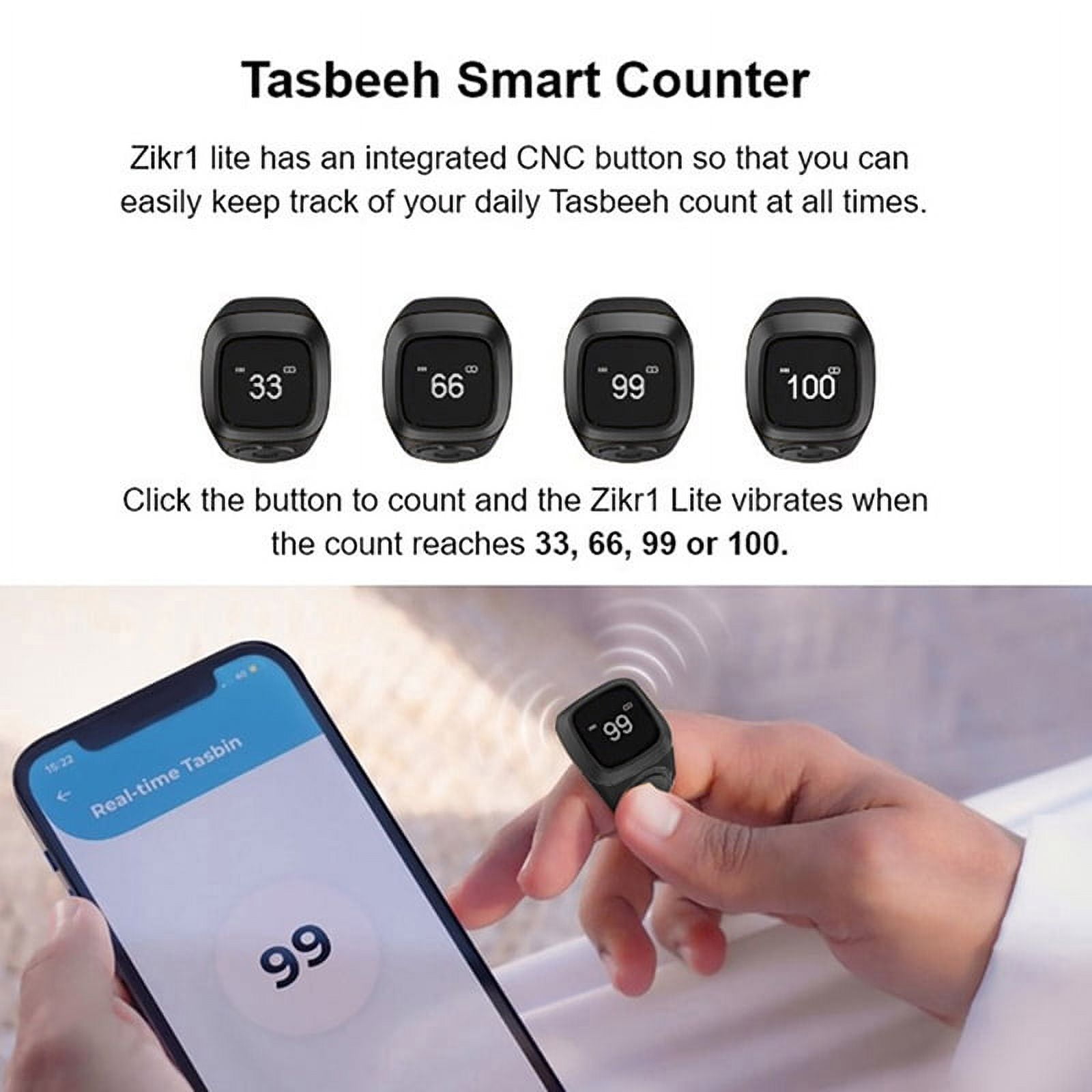 Smart Tasbih Tally Counter Ring for Muslims Zikr Digital Tasbeeh 5 ...