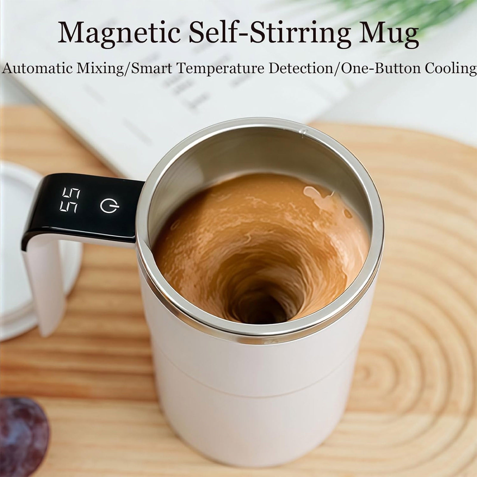 Smart Temperature Display Magnetic Self-Stirring Mug - Automatic Coffee ...