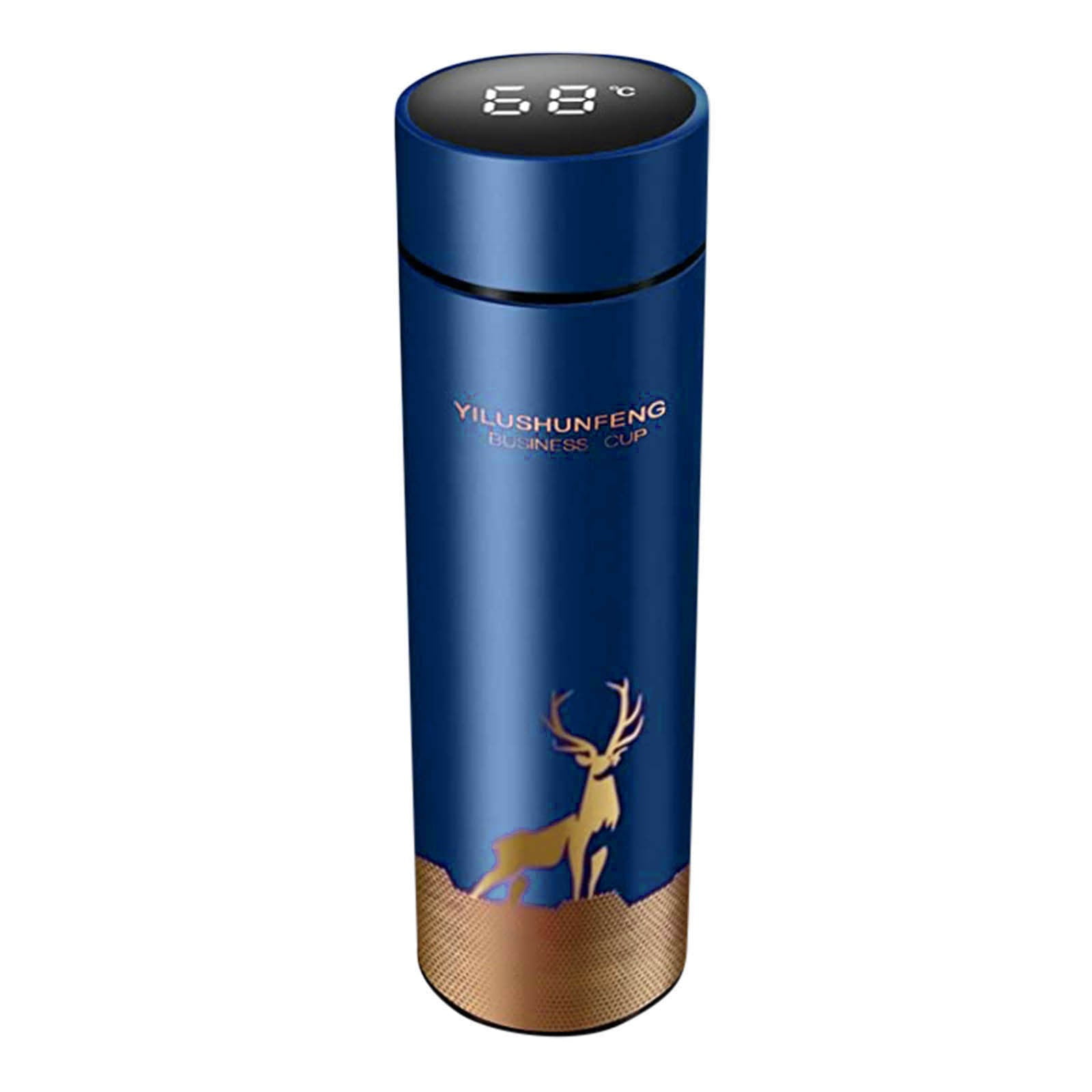 Smart Temperature-Sensing Stainless Steel Mug - Black Deer Print ...