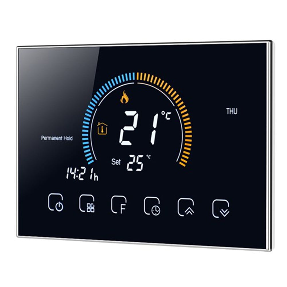 Smart Thermostat Black for Boiler Heating Programmable Thermostat ...