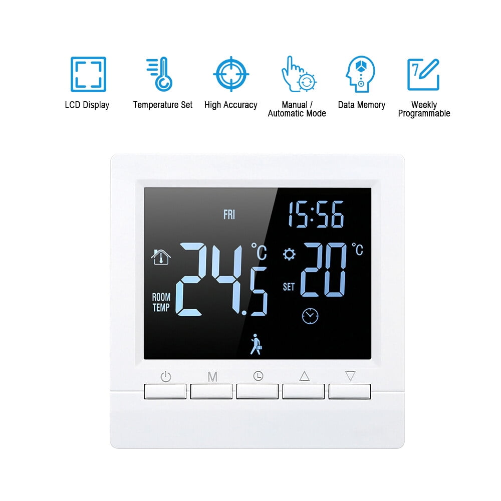 Smart Thermostat Digital Temperature Controller LCD Display Week ...
