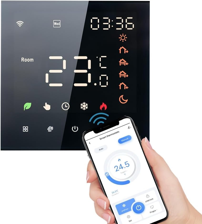 Smart Thermostat,Smart Thermostat Voice Control 3A Digital Programmable ...
