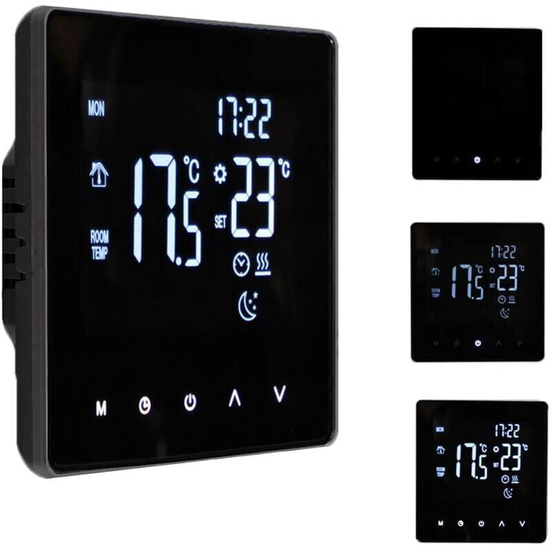 Smart Thermostat Temperature Controller for Electric Heating LCD Display Touch Screen Week ...