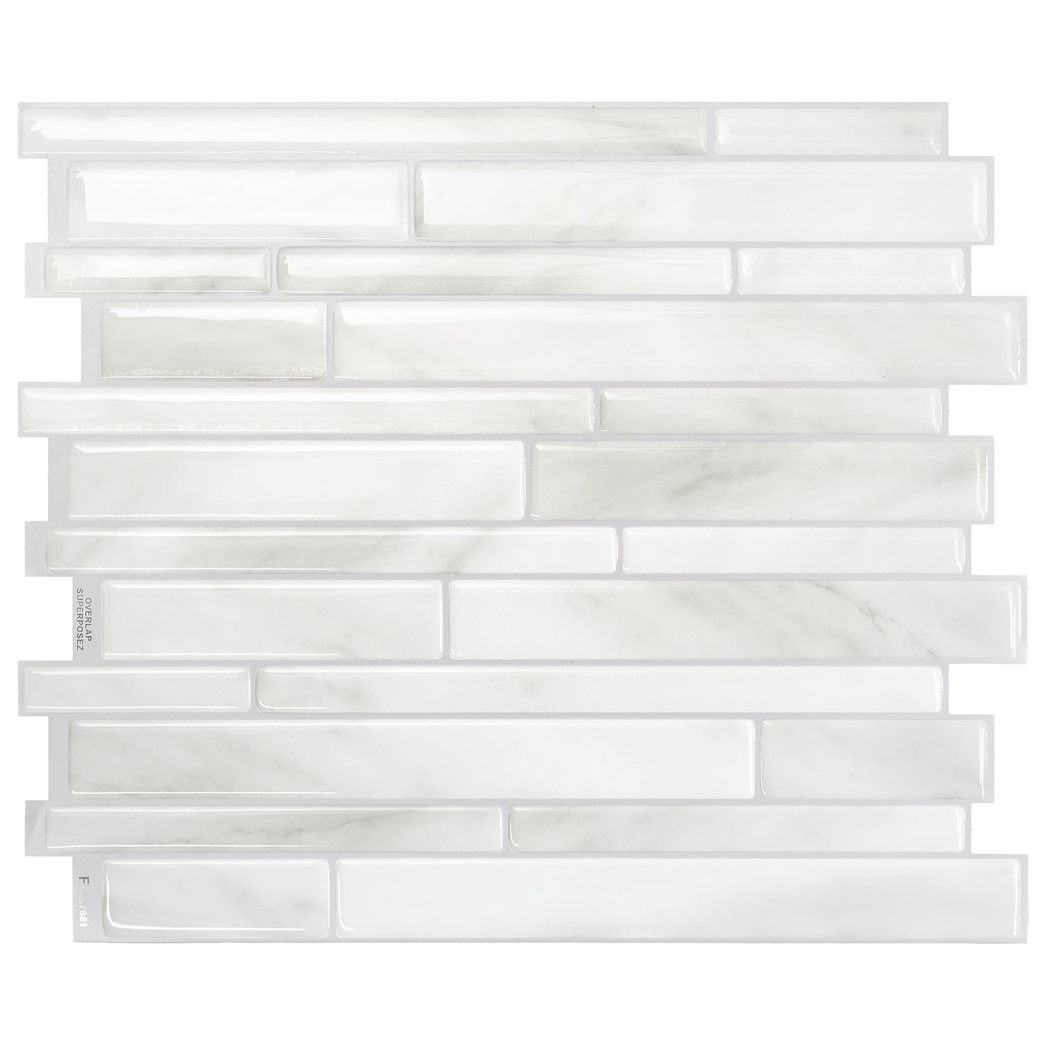 Smart Tiles - 3D Adhesive Peel and Stick Backsplash Tile, Gray & White ...