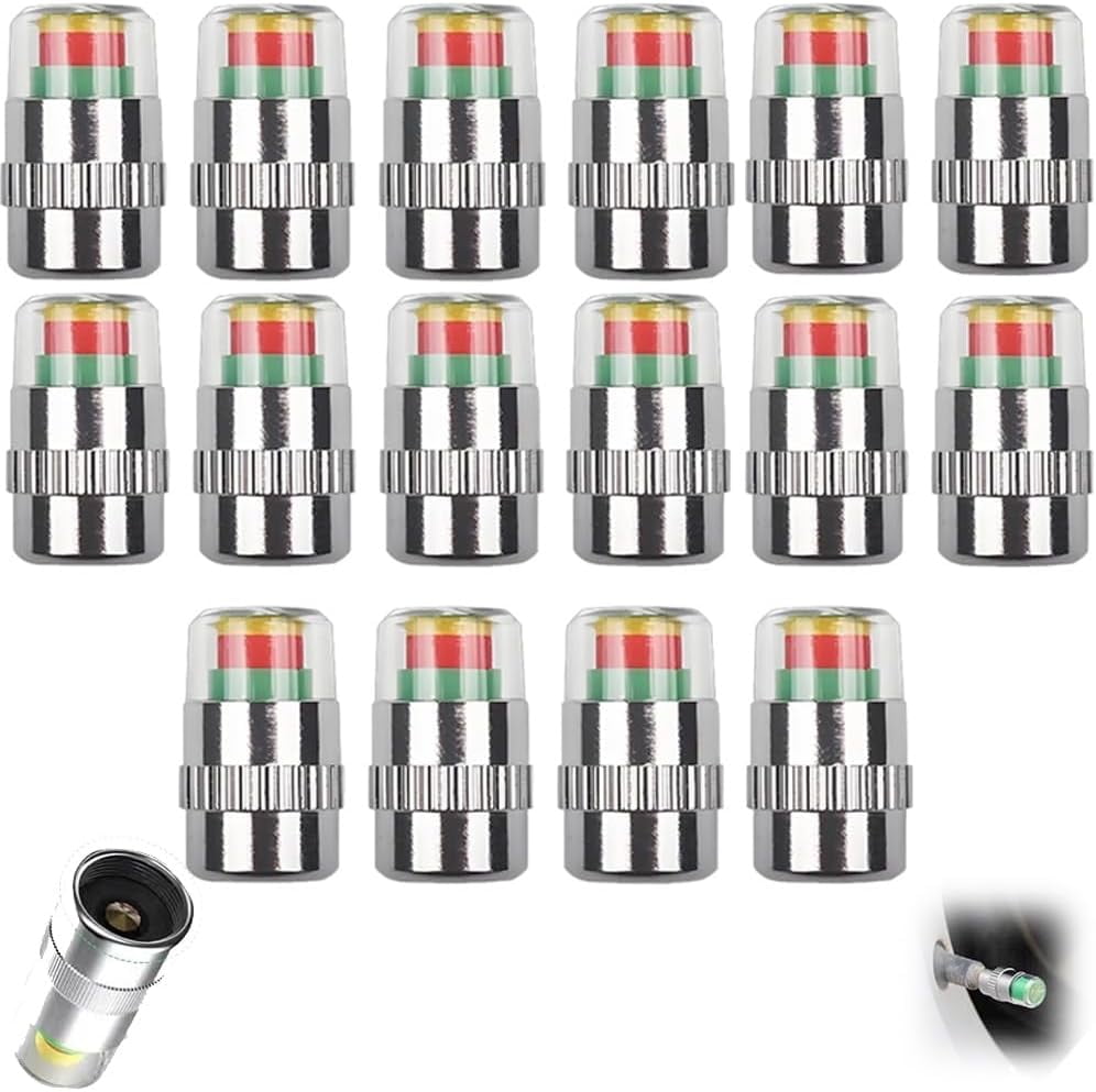Smart Tire Pressure Caps, 3 Colors Alarm Tires Pressure Monitoring ...
