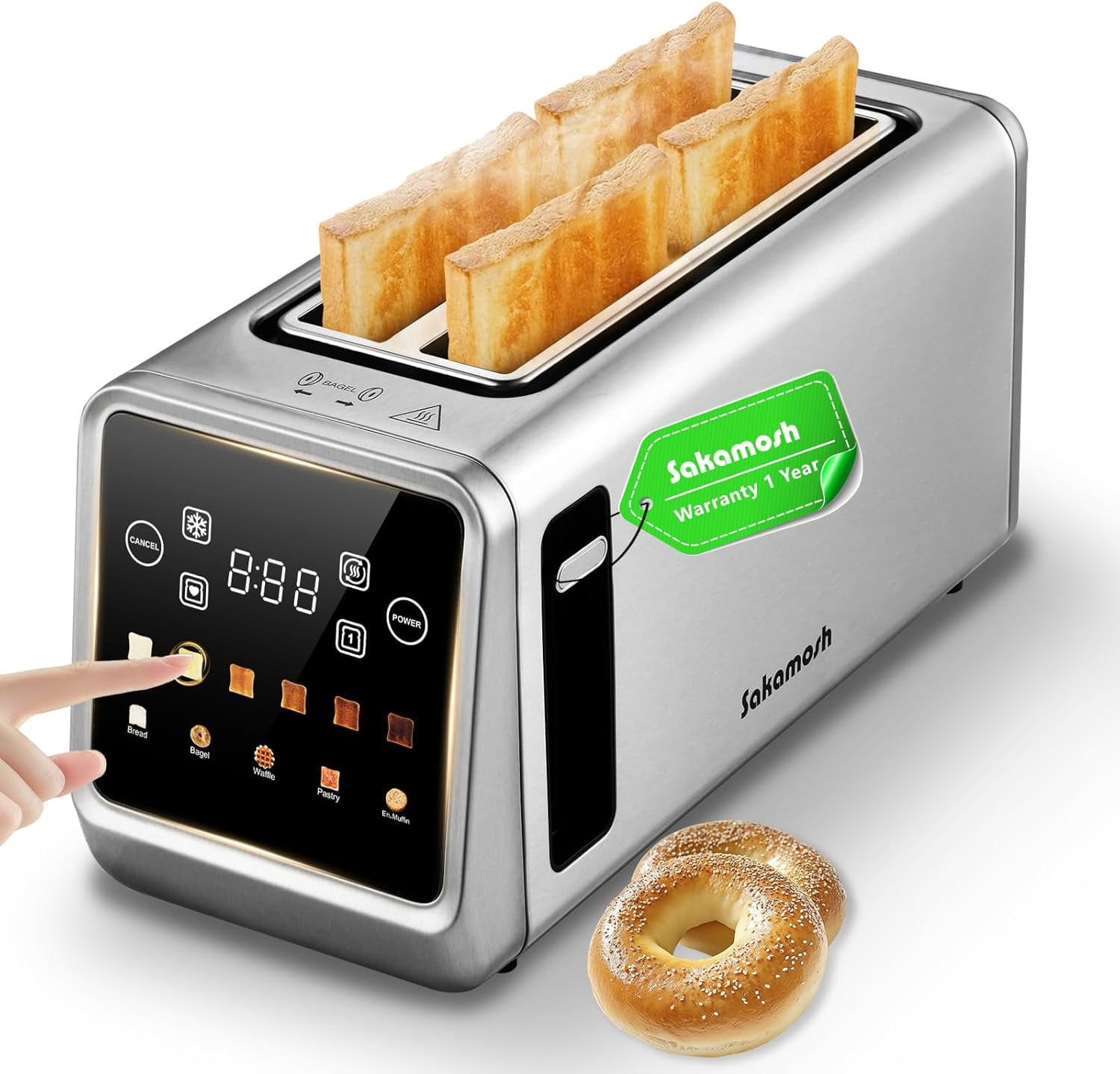 Smart Toaster 4 Slice, Touch Screen, Digital Toasters with 6 Browning ...