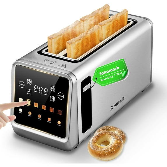 Smart Toaster 4 Slice, Touch Screen, Digital Toasters with 6 Browning ...