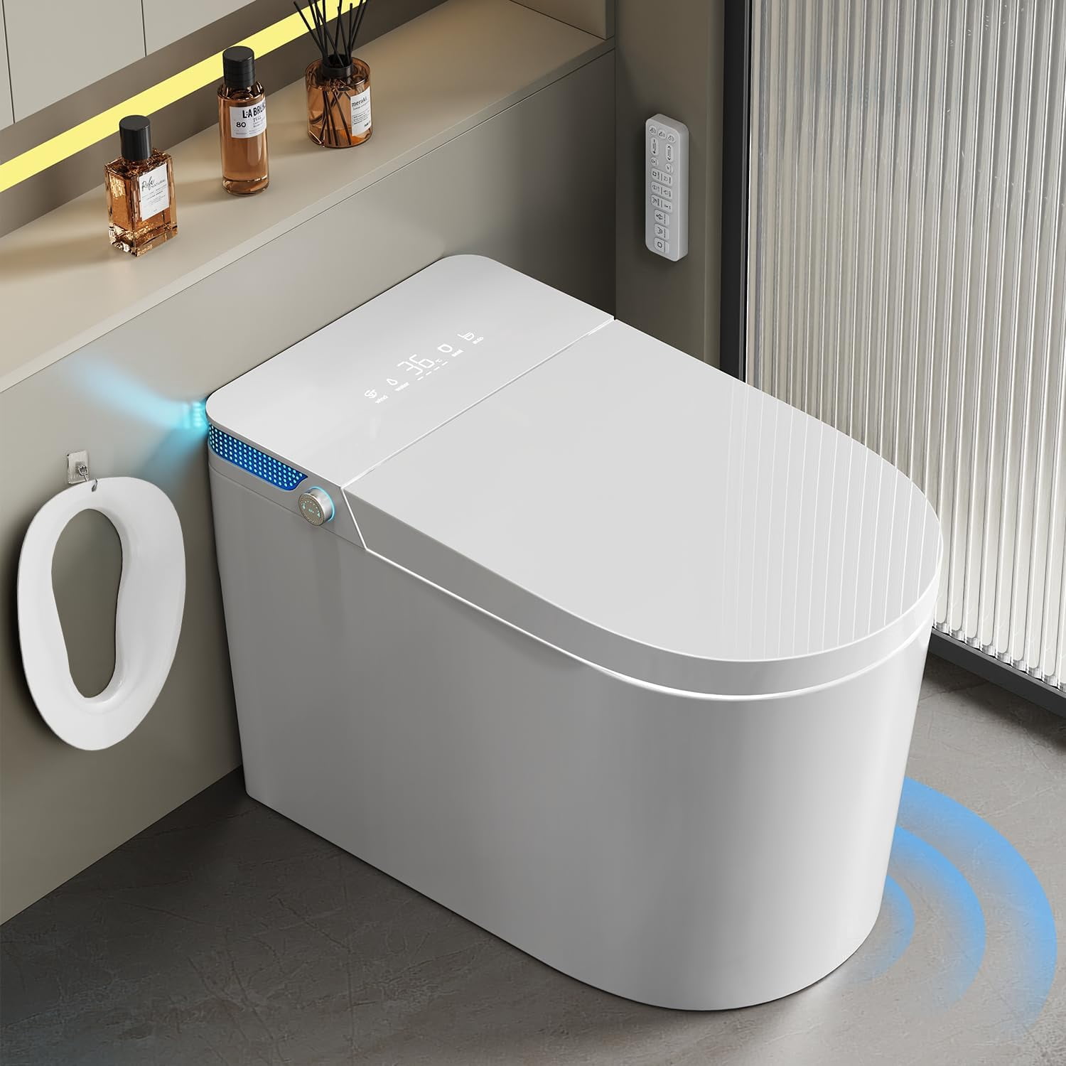Smart Toilet with Bidet Built-in Bidet Toilet with Child Seat & Tank ...