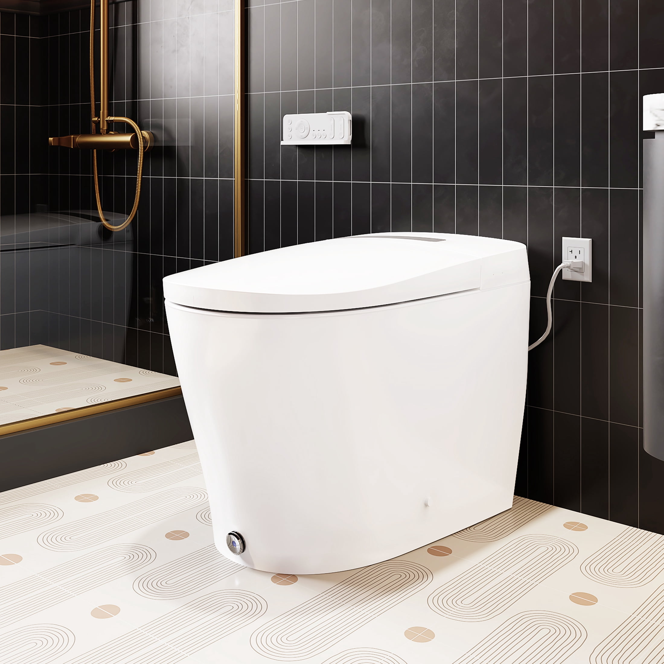 Smart Toilet with Bidet Built in, One Piece Tankless Bidet Toilet for ...