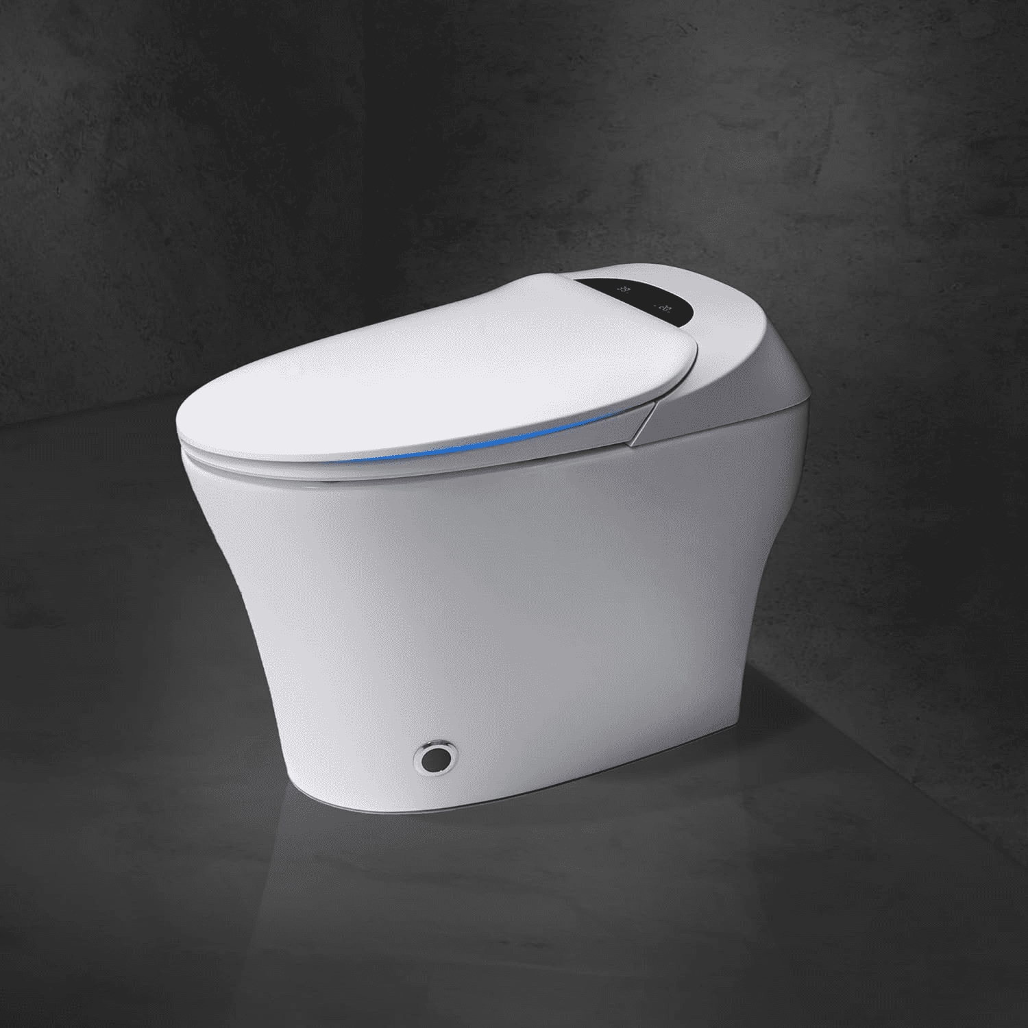 Smart Toilet with Built-in Bidet Seat, Foot Touching Lid Opening Toilet ...