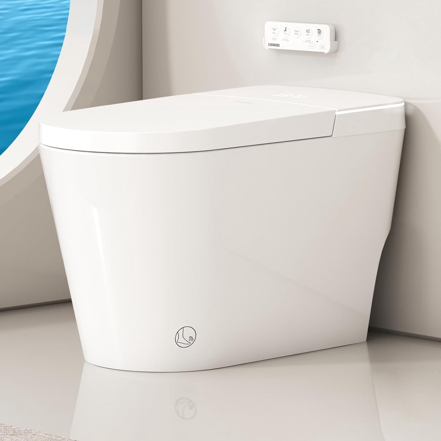 Smart Toilet Piece Toilet with Built-in Heated Bidet Seat Auto Flush ...