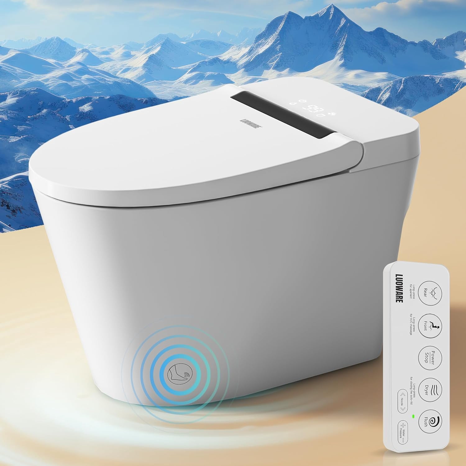 Smart Toilet Piece Toilet with Built-in Heated Bidet Seat Auto Flush ...