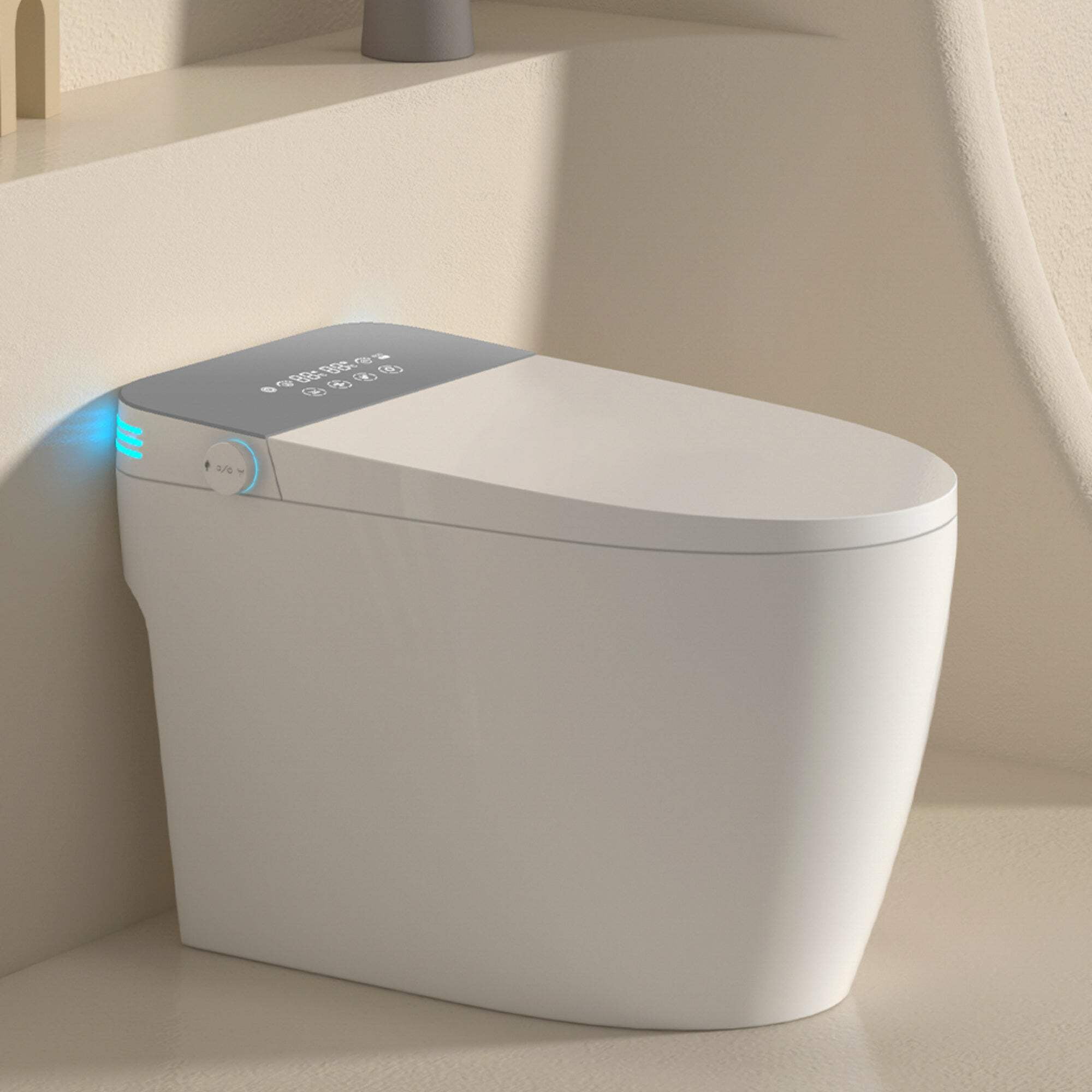 Smart Toilet With Voice Control And Bubble Shield,Heated Bidet Seat ...