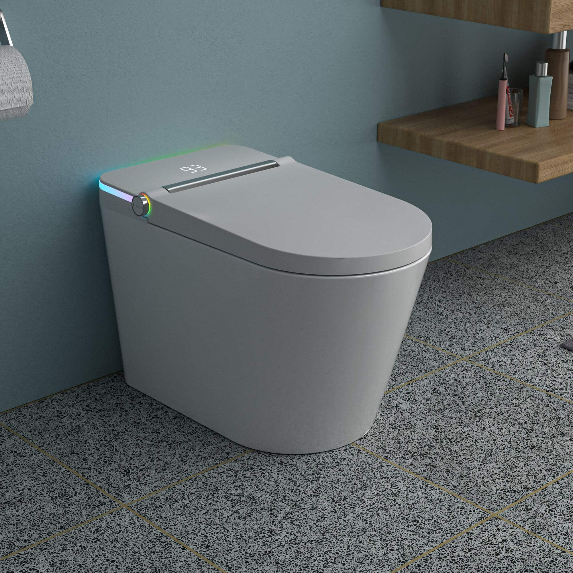 Smart Toilet With Bidet Built In, Auto Open Close, Elongated Heated ...