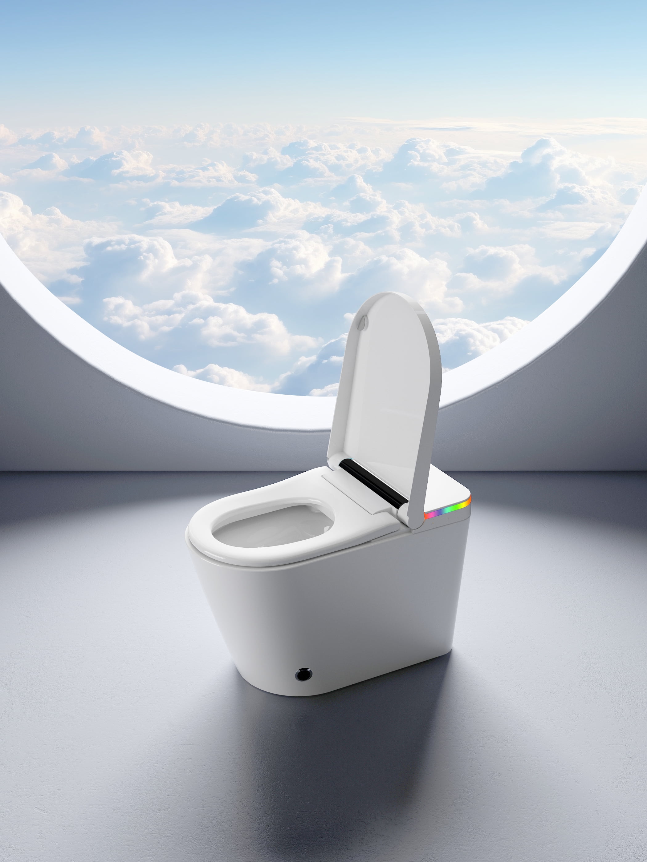 Smart Toilet with Built-in Bidet Seat, Tankless Toilet with Auto Lid ...