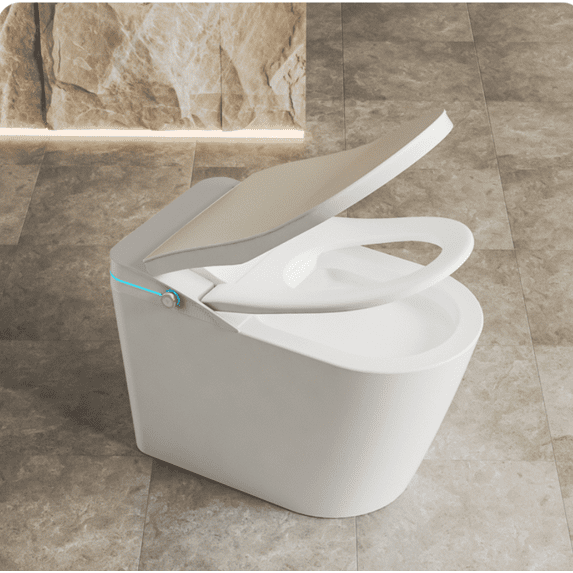 Smart Toilet with Built-in Heated Seat, Tankless Toilet with Auto ...