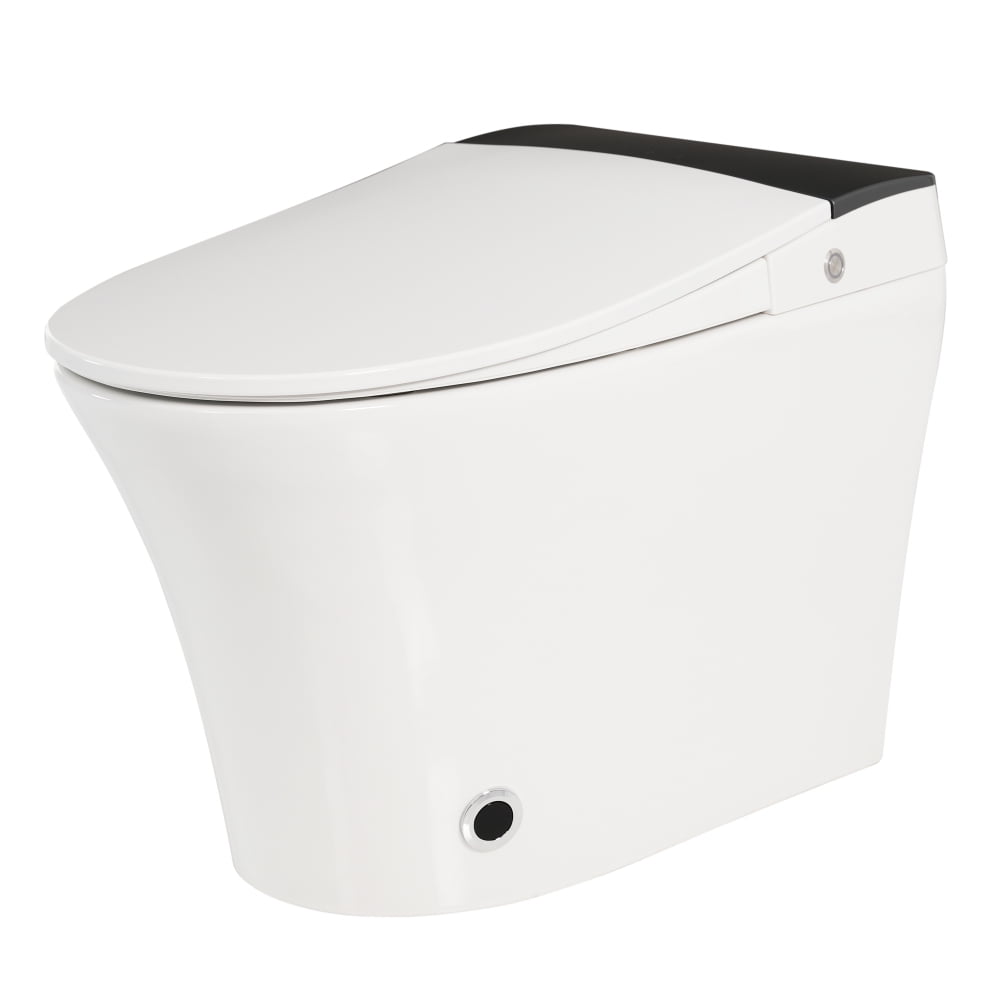 Smart Toilet with Heated Seat - Tankless One-Piece Design with Foot ...